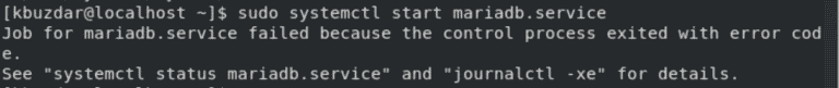 Troubleshoot Error: Job for mariadb.service failed because the control ... Troubleshoot Error: Job for mariadb.service failed because the control ...