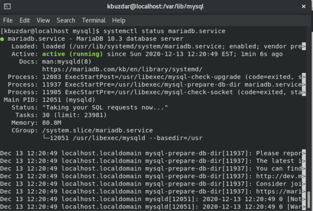 Troubleshoot Error: Job for mariadb.service failed because the control process exited with error ...