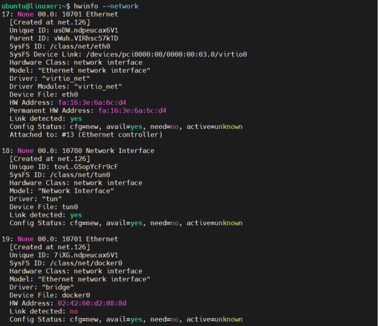 Hwinfo Command in Linux – LinuxWays