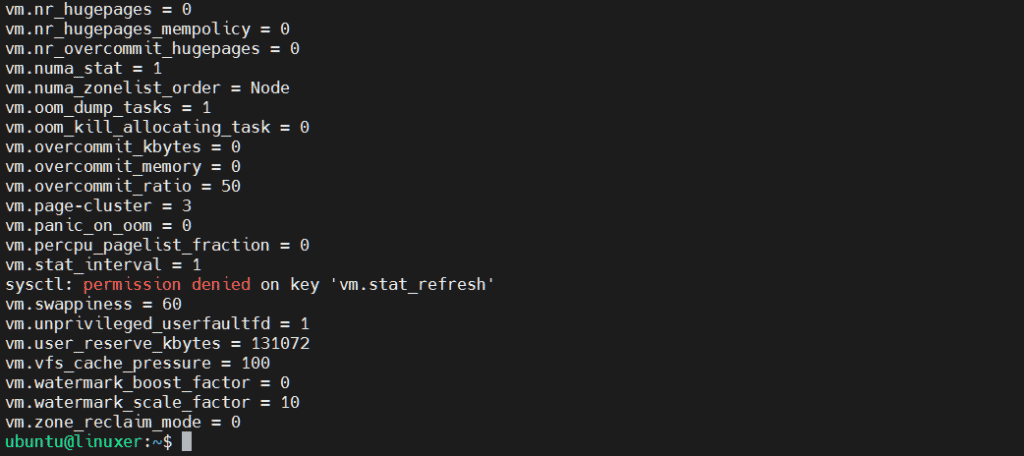 sysctl command in Linux – LinuxWays