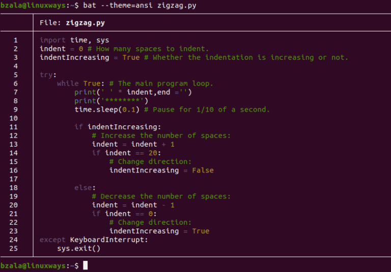 Bat Command In Linux Alternative To Cat Command Linuxways 4126
