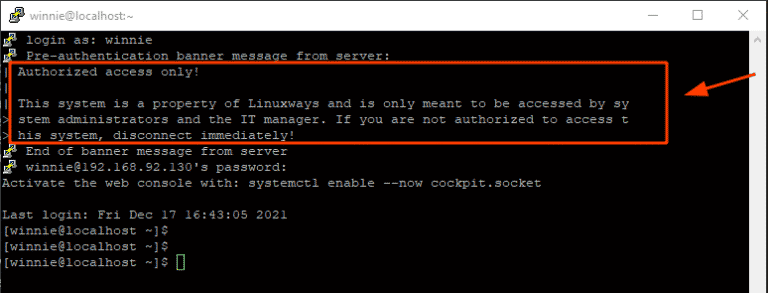 How to Configure a Custom SSH Banner – LinuxWays