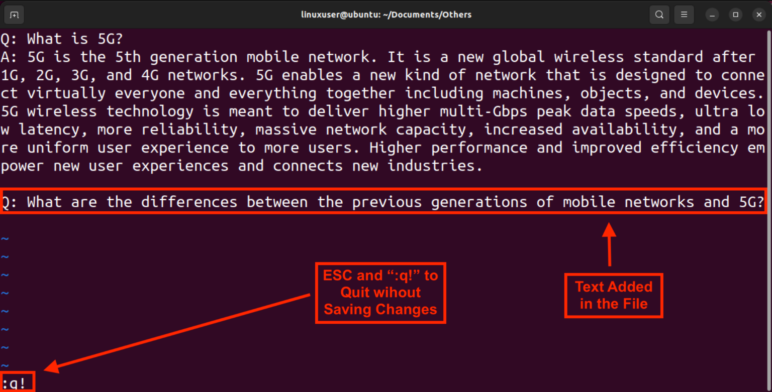 How to Exit/Quit Linux Vi Editor With or Without Saving Changes in ...