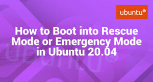 How to Boot into Rescue Mode or Emergency Mode in Ubuntu 20.04 – LinuxWays
