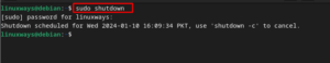 How to Use shutdown Command in Debian 12 – LinuxWays