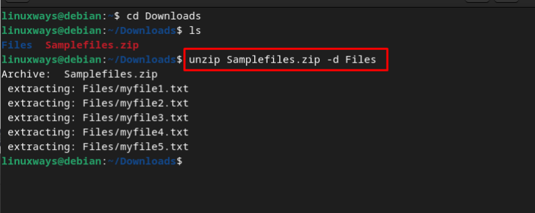 How to Unzip Files in Debian 12 – LinuxWays