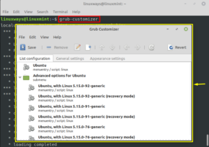 How to Install and Use Grub Customizer on Linux Mint 21 – LinuxWays